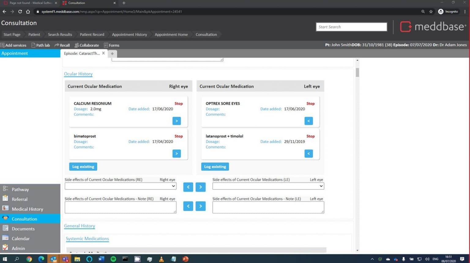 Ophthalmology Software Management - Meddbase